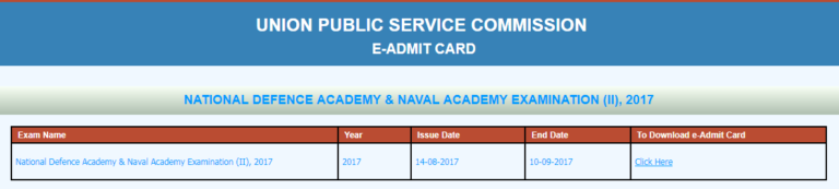 NDA 2 2017 Admit Card Download