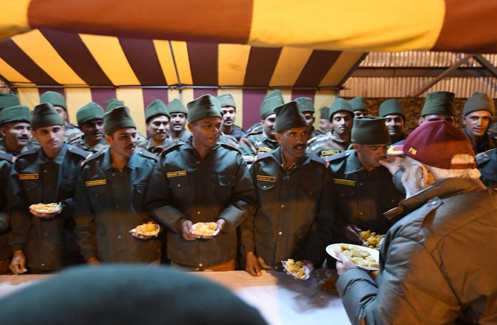 10 Amazing Pictures for PM Modi Celebrating Diwali With Soldiers