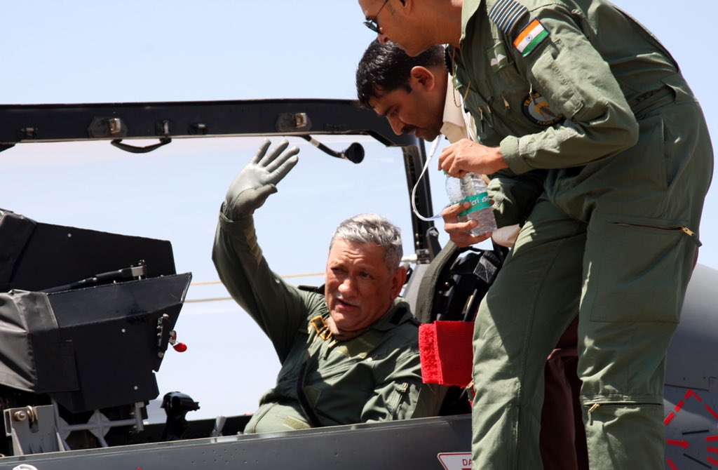 Indian Army Chief Bipin Rawat Flies Tejas