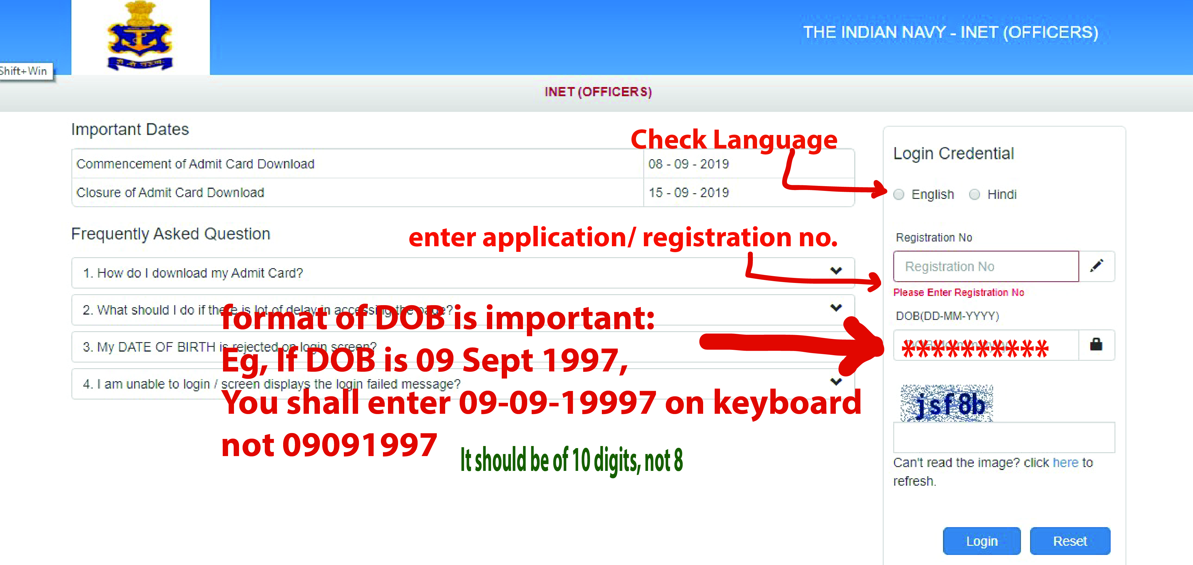 INET Admit Card 2019 Indian Navy - joinindiannavy.gov.in