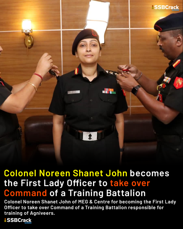 Colonel Noreen Shanet John First Lady Officer To Command a Training ...