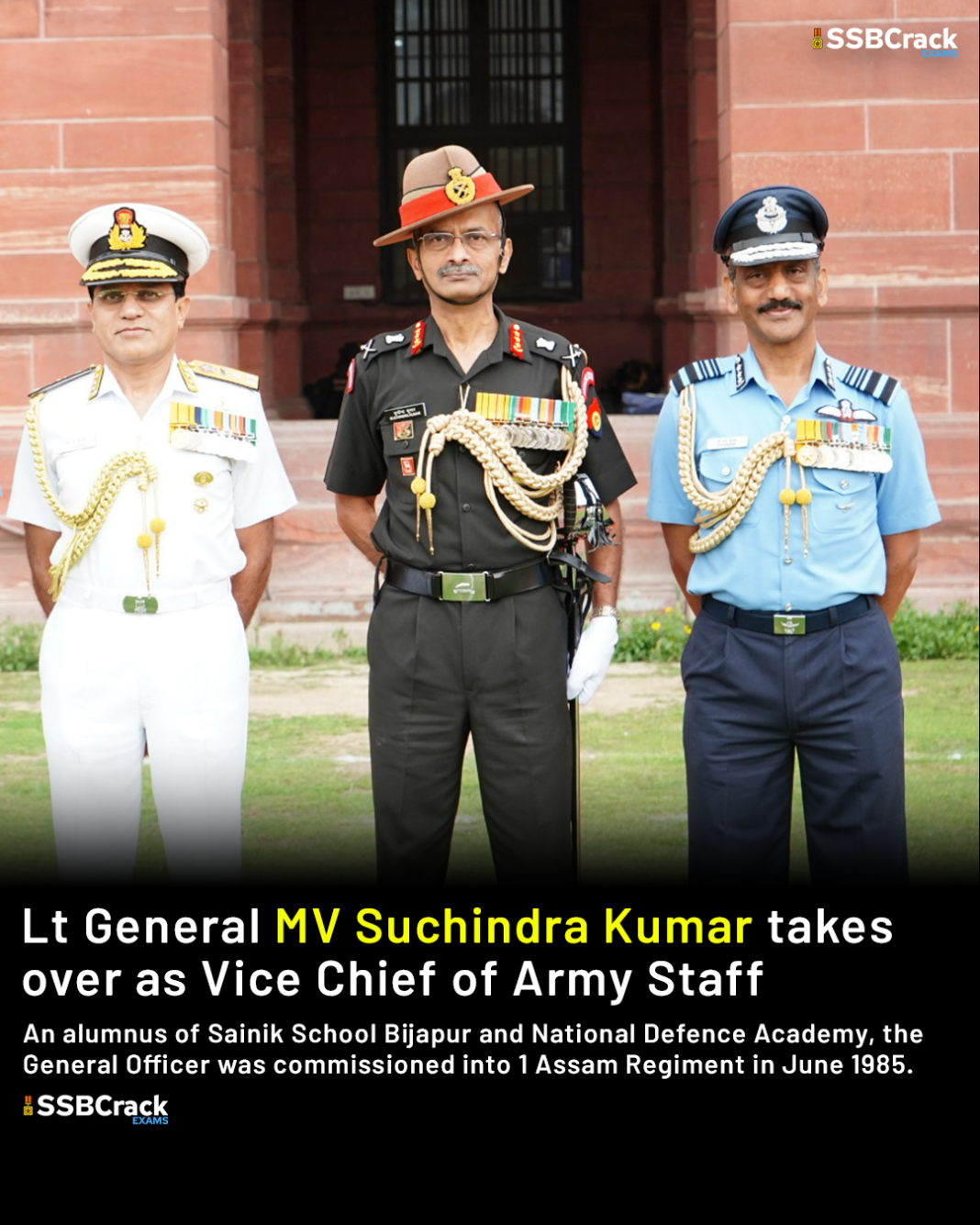 Lieutenant General MV Suchindra Kumar Becomes New Vice Chief of Army Staff