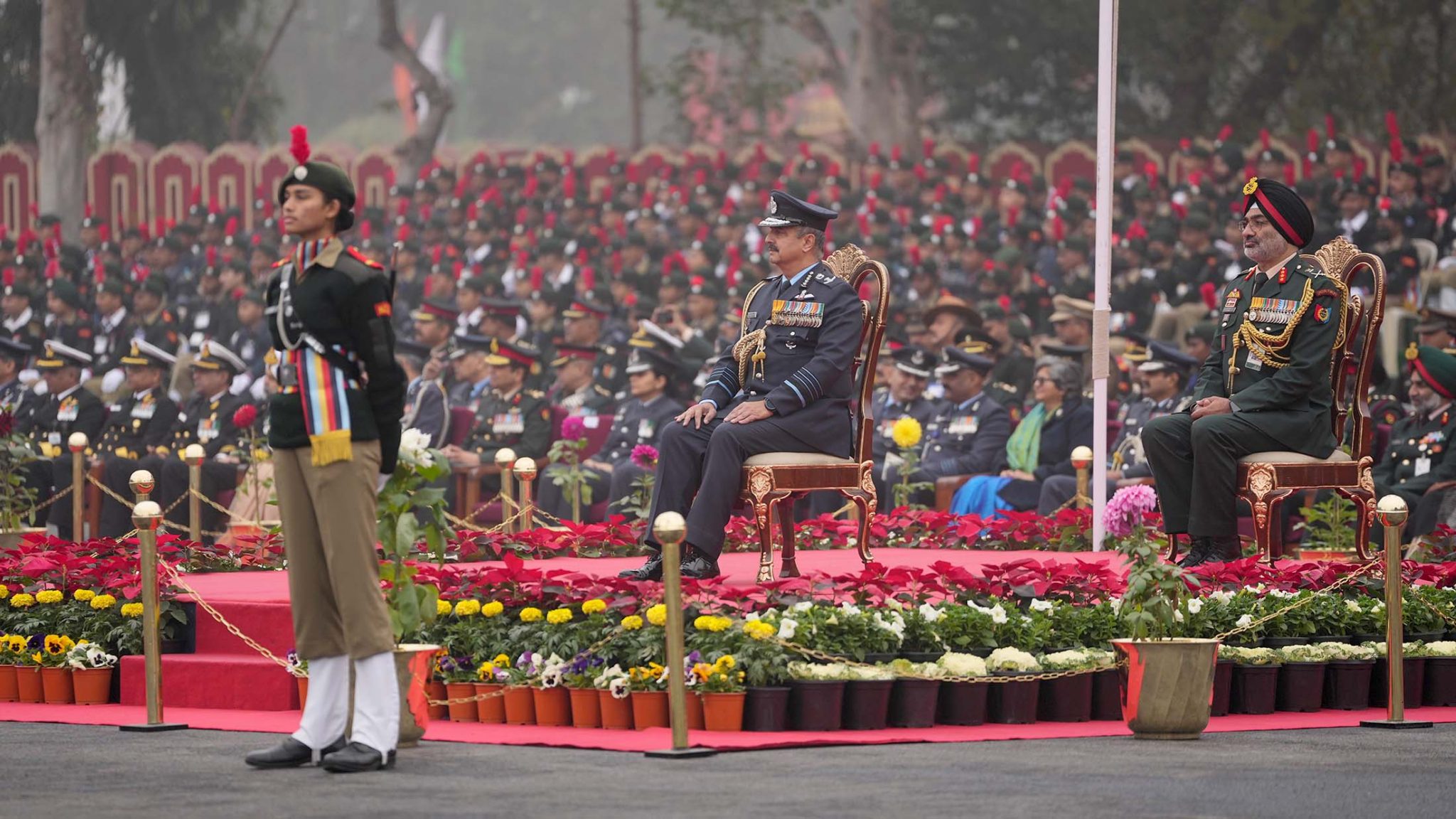 Air Chief Marshal VR Chaudhari Visits NCC Republic Day Camp 2024