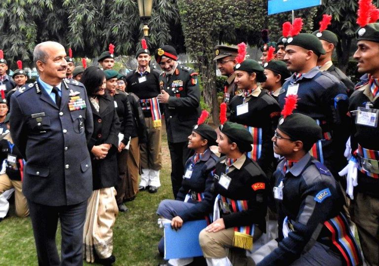 Air Chief Marshal VR Chaudhari Visits NCC Republic Day Camp 2024