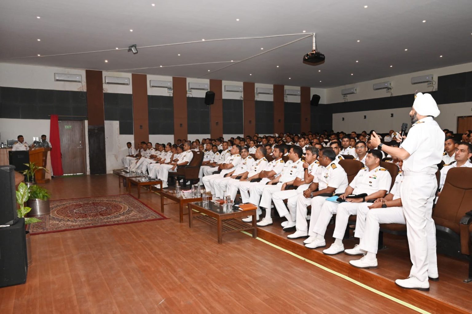 VAdm Krishna Swaminathan, Engages Personnel at Naval Base Karwar