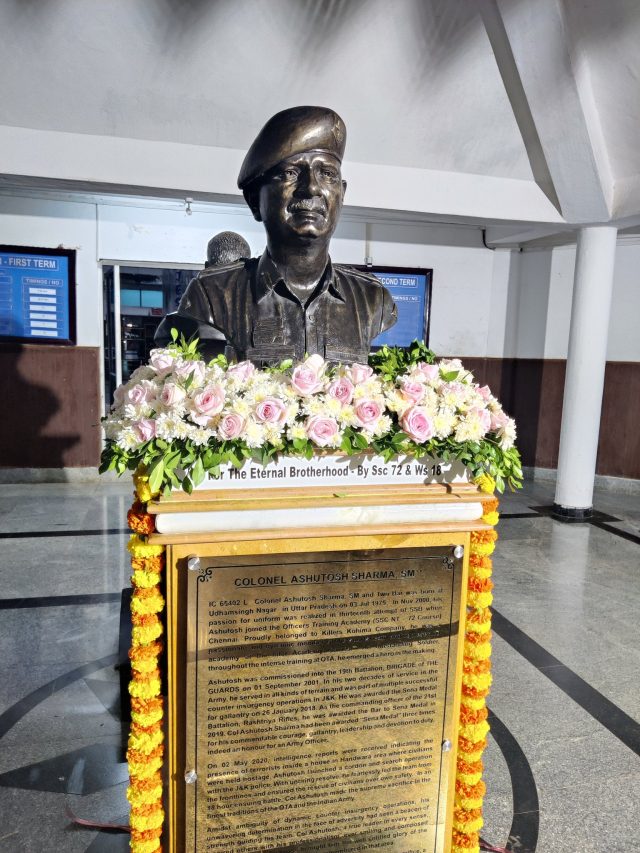Bust of Colonel Ashutosh Sharma Unveiled at Officers Training Academy ...