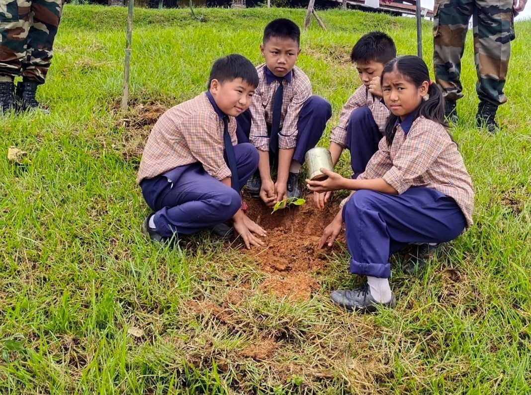 Assam Rifles Leads Mass Tree Plantation Drive in Sorde Village, Manipur