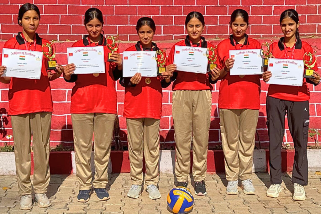 Indian Army Coaches Girls' Volleyball Team in Jammu and Kashmir ...