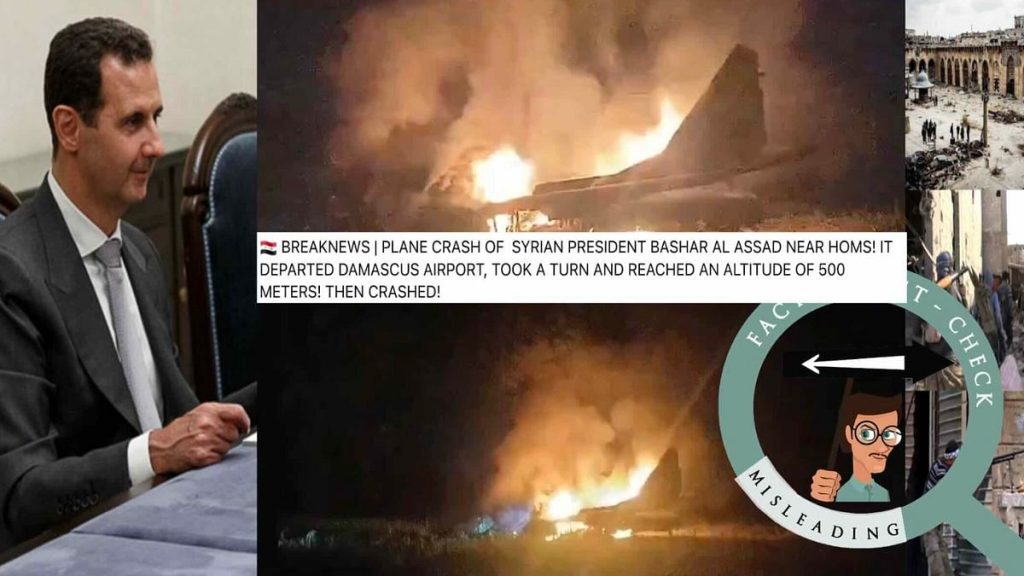 Falsely Shared Video of Aircraft Crash Misidentified as Bashar al-Assad ...