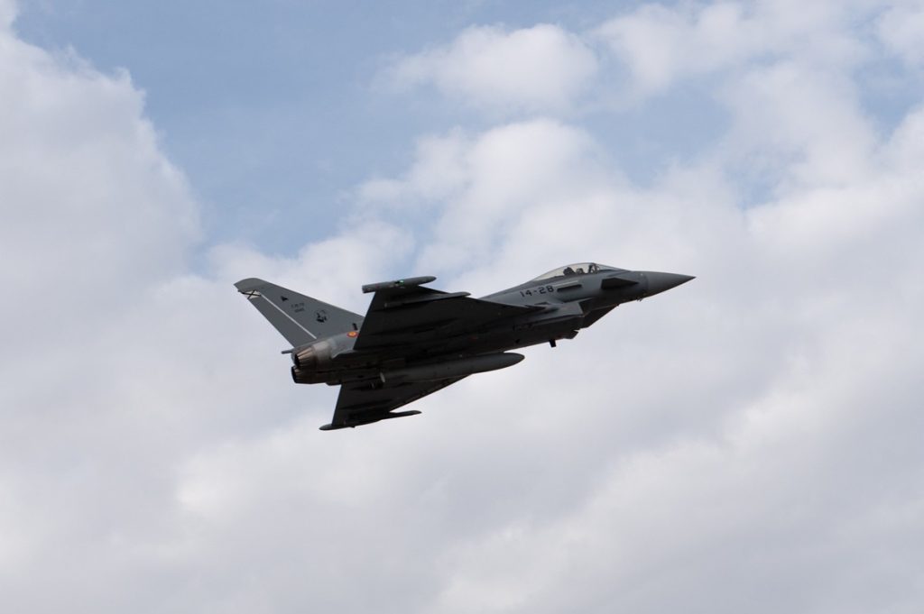 Spanish Eurofighter Typhoon Jet Conducts First Test Flight with ECRS E ...