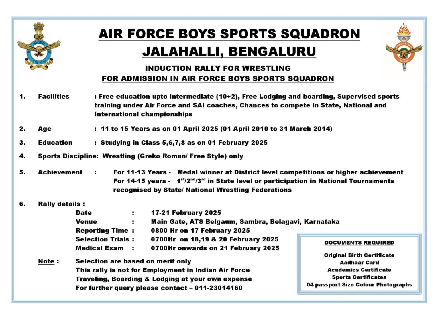 Indian Air Force Induction Rally for Wrestling - Air Force Boys Sports ...