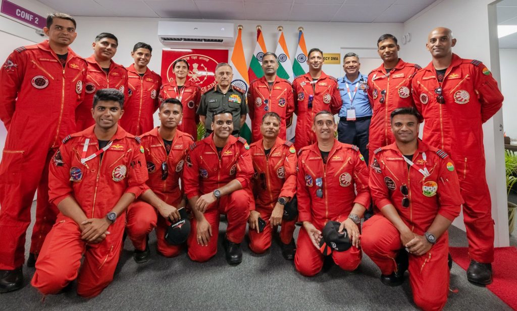 Suryakiran Team Meets Chief of Defence Staff General Anil Chauhan