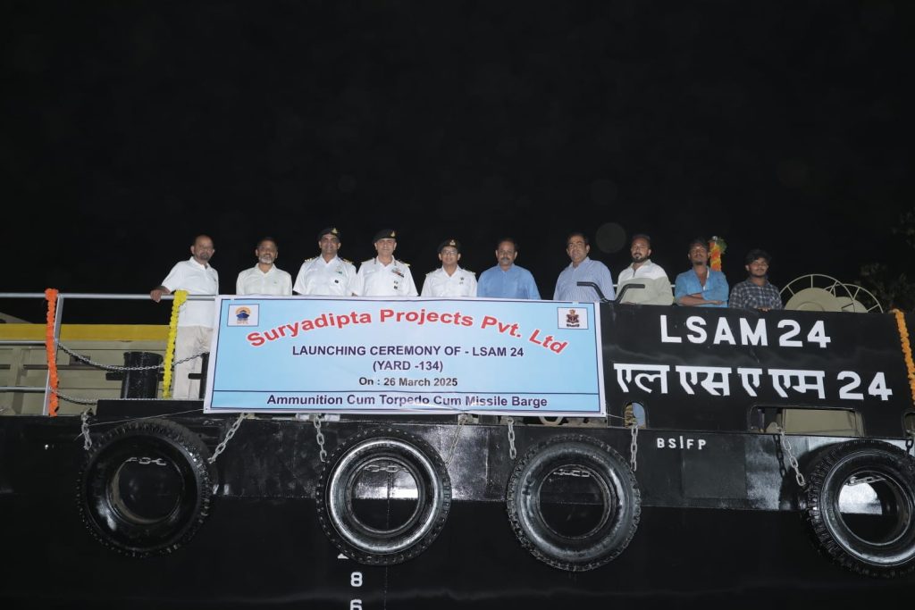 Launch of Tenth Ammunition Cum Torpedo Cum Missile (ACTCM) Barge, LSAM ...