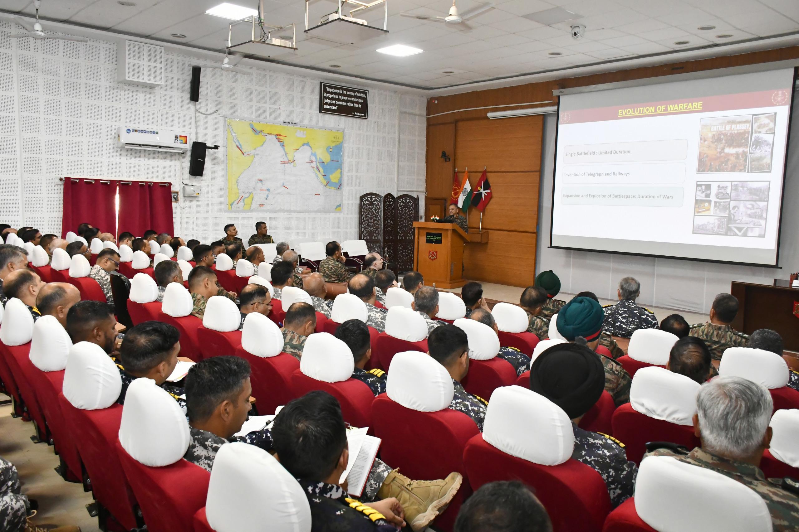 CDS General Anil Chauhan Addresses Future Leaders at Army War College Mhow