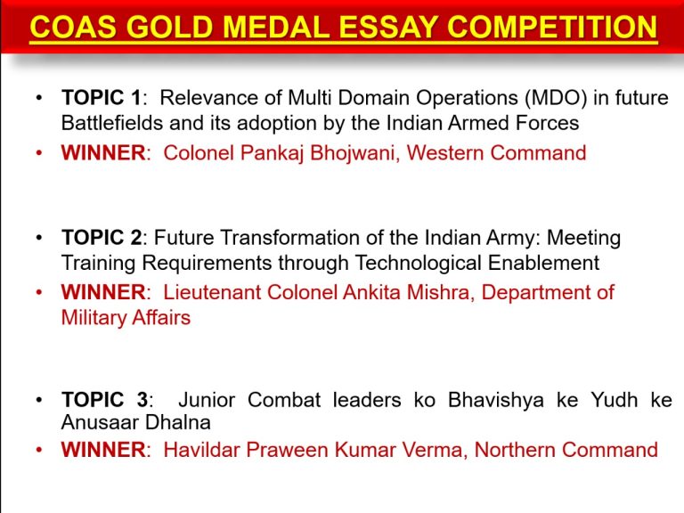 General Upendra Dwivedi Awards Winners of COAS Gold Medal Essay Competition