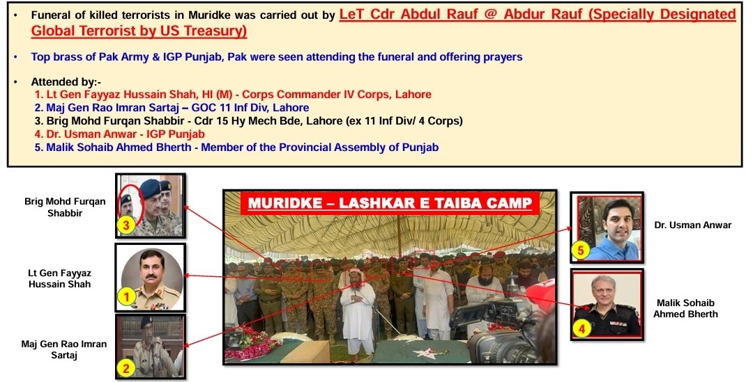 DGMO Exposes Presence of Pakistani Officials at Funeral of LeT ...