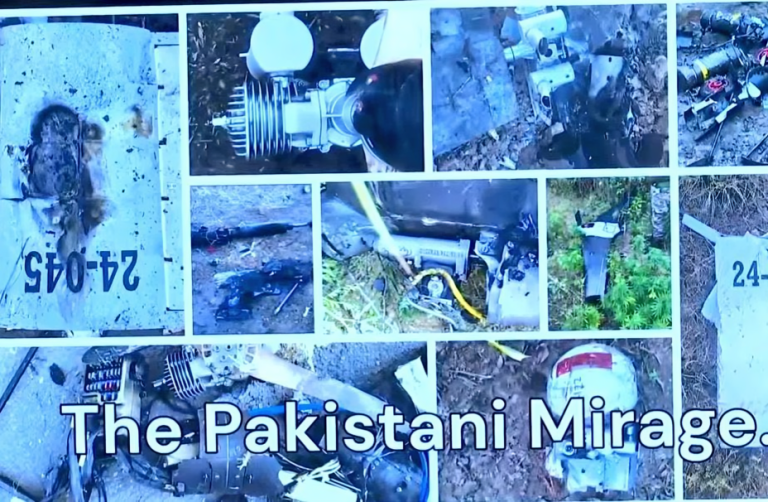 India Displays Pakistani Mirage Debris in Today's DGMOs Conference