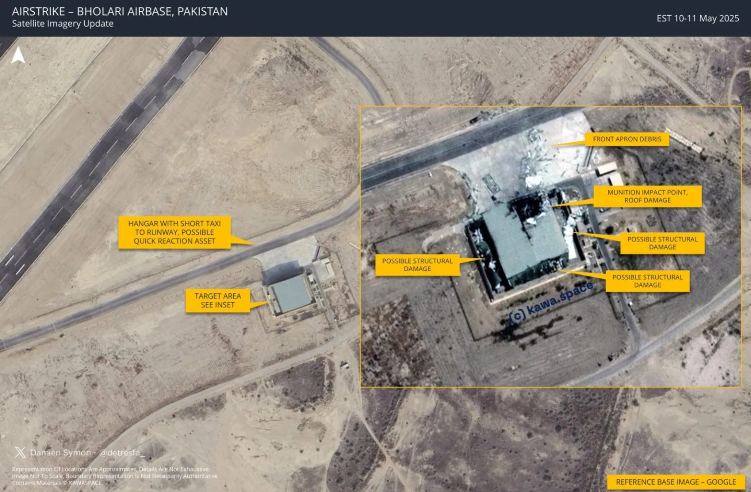 Satellite Imagery Confirms Widespread Damage to Pakistan’s Air Bases