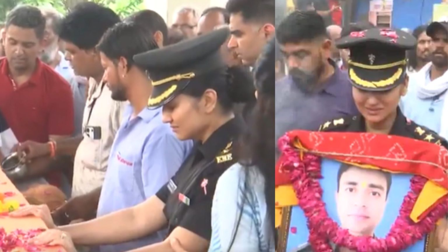 Lt Col Deepika Chauhan Bids Tearful Farewell to Husband Lt Col Rajveer Chauhan
