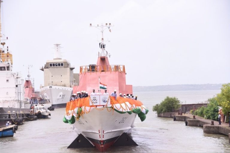 Goa Shipyard Launches ICGS ATAL Fast Patrol Vessel for Indian Coast Guard